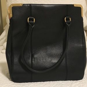 C. Wonder | Bags | C Wonder Black Leather And Fur Work Tote Bag | Poshmark